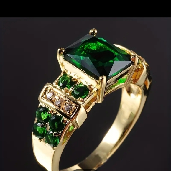 Jewelry | New Gold Plated And Faux Emerald Ring | Poshmark